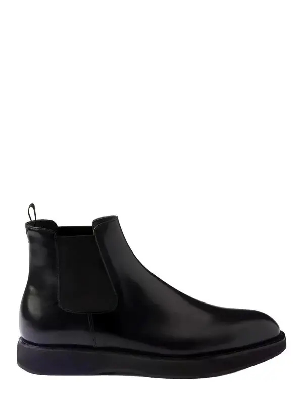 Prada Elasticated-panel Leather Chelsea Boots - Black