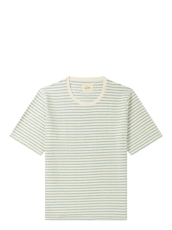 Folk Striped Cotton T-shirt - Neutrals