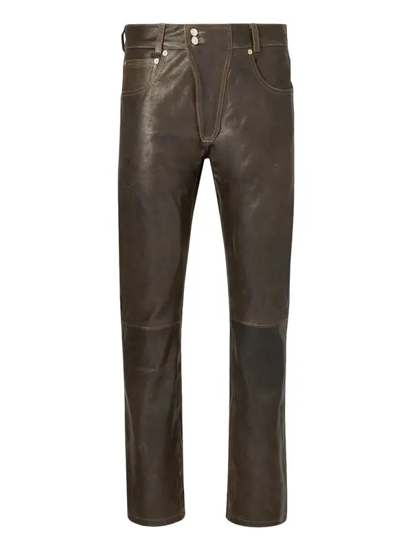 Enfants Riches Déprimés Moto Slim-fit Straight-leg Leather Trousers - Brown
