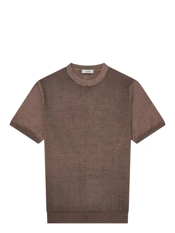 Canali Wool And Silk-blend T-shirt - Brown