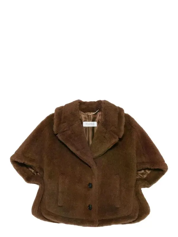 Max Mara Button-up Teddy Jacket - Brown