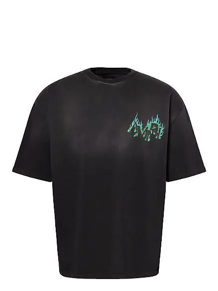 Amiri Flames Oversized Cotton-jersey T-shirt - Black