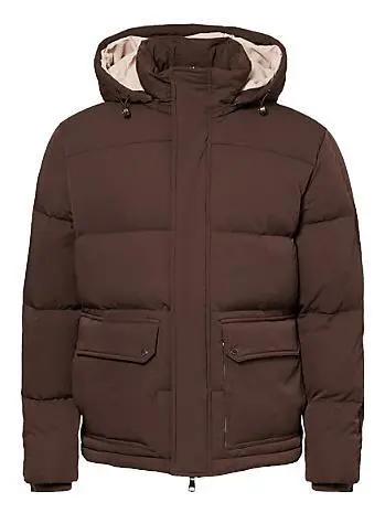 RAITH Everetto Hooded Down Jacket - Brown & Oatmeal Lining