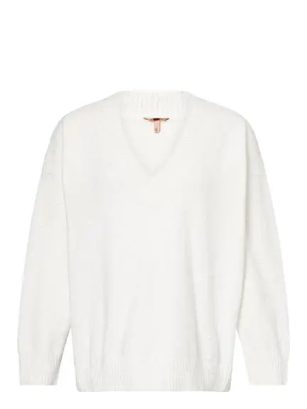 Eberjey Oversized Fit Bouclé Jumper - Ivory