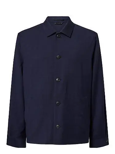 Sunspel Regular-fit Welt-pocket Wool Jacket - Navy