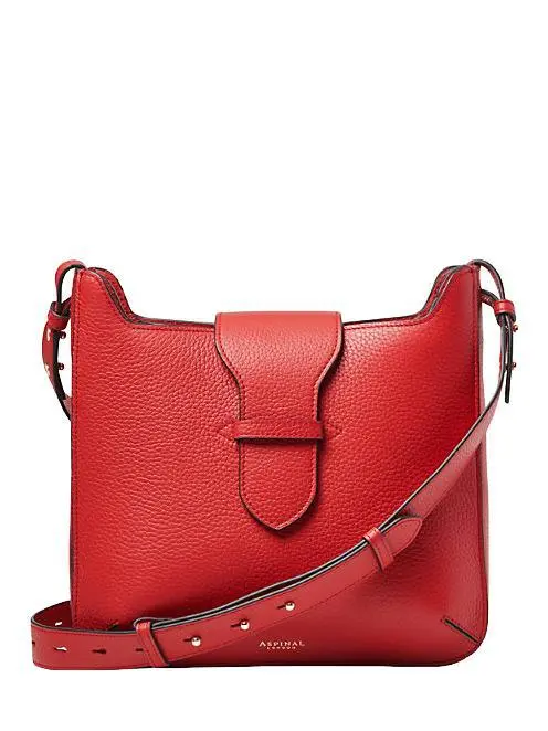 ASPINAL OF LONDON Ella Hobo Leather Cross-body Bag - Cardinalred