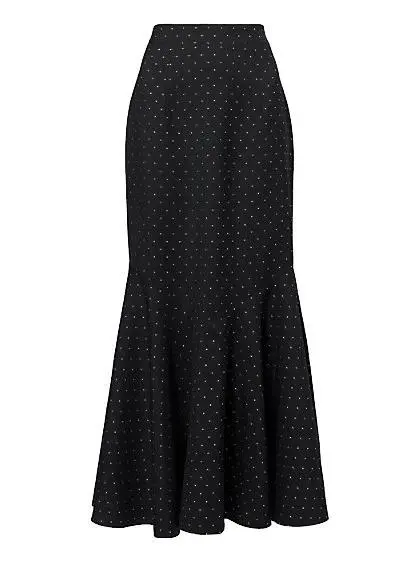 Huishan Zhang Embellished Wool-blend Maxi Skirt - Black