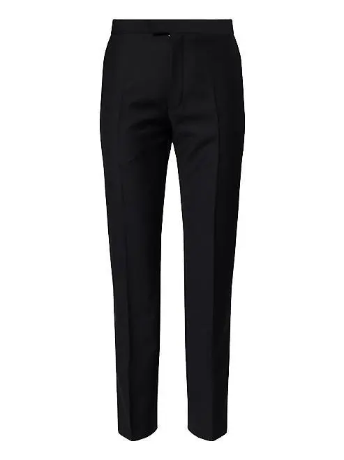OSCAR JACOBSON Wool Tuxedo Trousers - Black