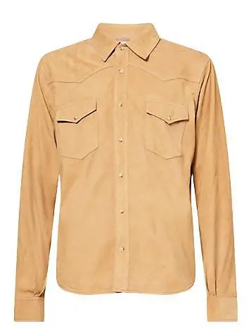 AUSTIN POST Nubuck Daybreak Western Suede Shirt - Tan