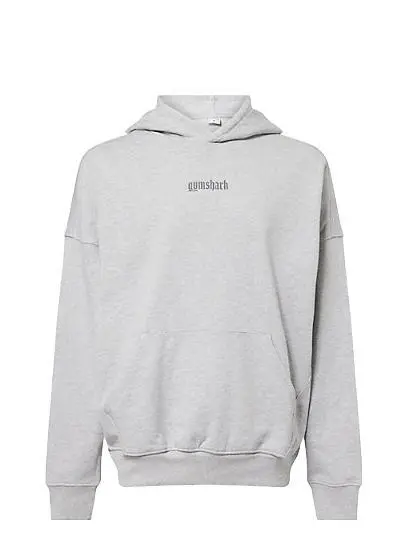 GYMSHARK Logo-print Cotton-blend Hoodie - Bros Soft Grey Marl