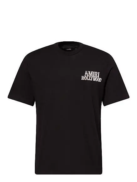 Amiri Hollywood City Relaxed-fit Cotton-jersey T-shirt - Black