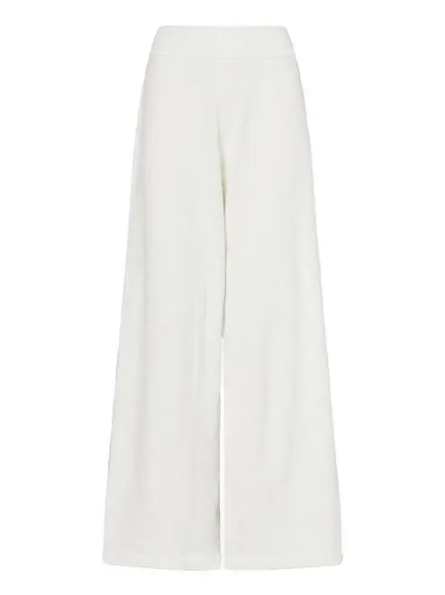 Eberjey High-rise Wide-leg Bouclé Trousers - Ivory