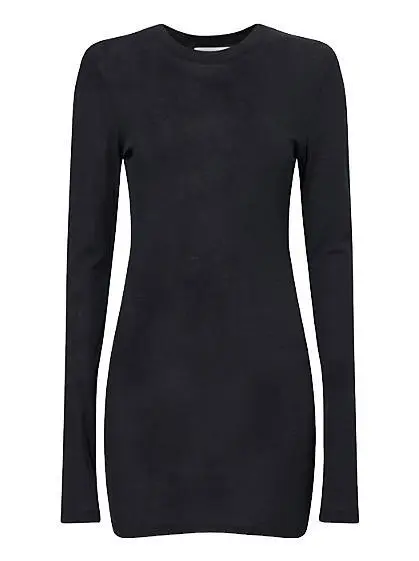 FRAME Long-sleeves Cotton-jersey Tunic - Black