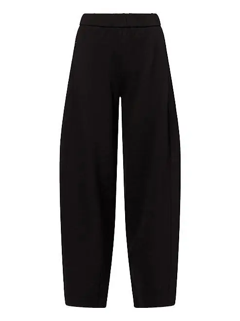 ME+EM Luxe Travel Barrel-leg Stretch-woven Trousers - Black