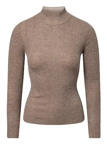 ME+EM Barely There Ribbed Wool And Cashmere Jumper - Pebble Brown
