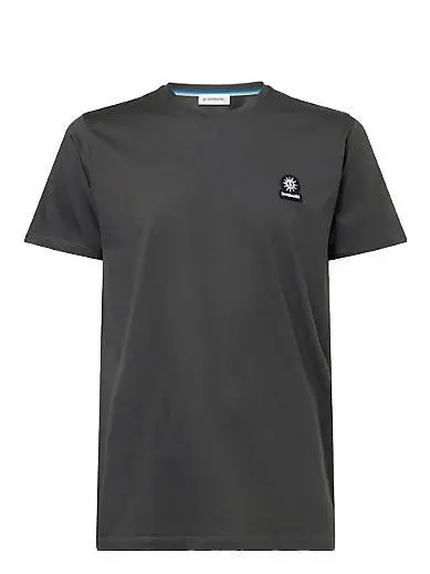 SANDBANKS Mercerised Badge Cotton T-shirt - Anthracite