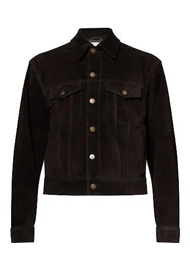 AUSTIN POST Suede Trucker Jacket - Black