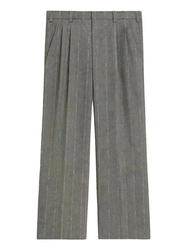 A PAPER KID Pinstripe Pleated Trousers - Grey