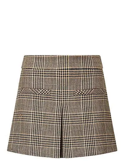 Veronica Beard Pavaline Houndstooth Mini Skirt - Black Multi