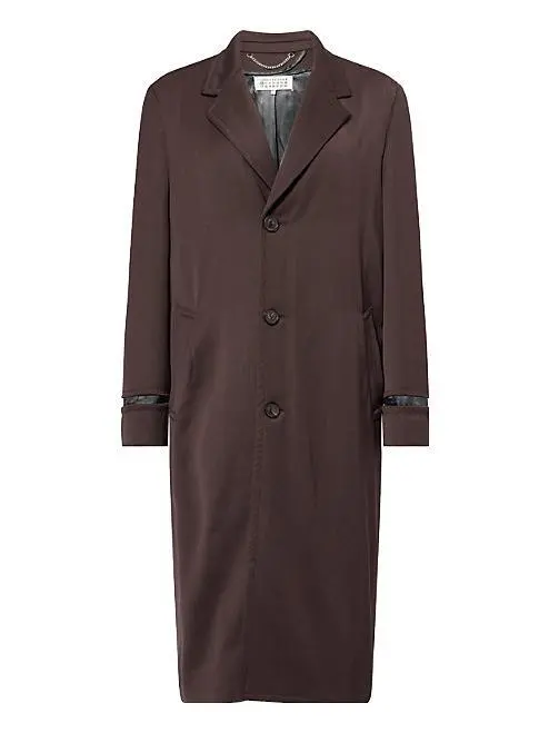 MAISON MARGIELA Relaxed-fit Notch-lapels Wool Coat - Dark Brown