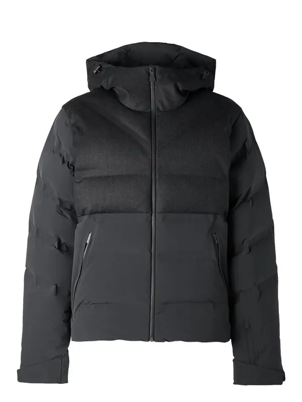 Aztech Mountain Wool-blend Trimmed Shell Down Jacket - Black