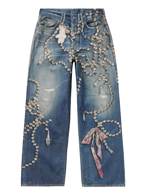 Acne Studios 1981 Wide-leg Trompe L'oeil Printed Jeans - Blue