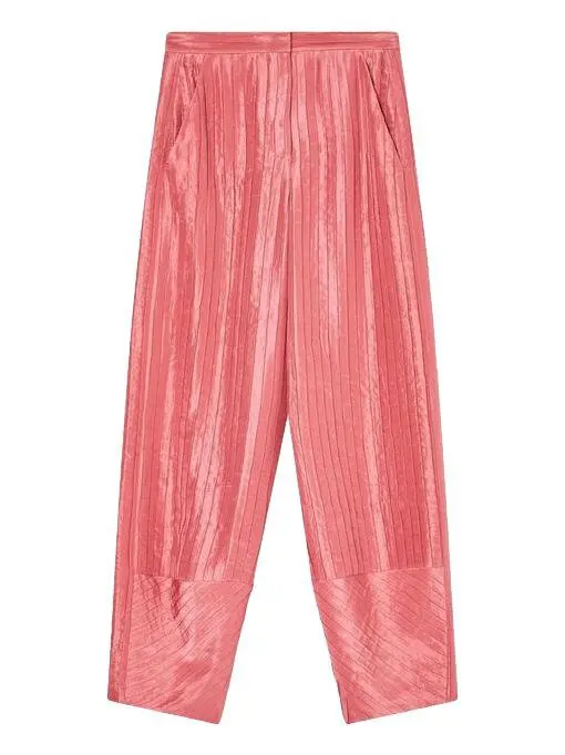 Giorgio Armani Wide Pleated Silk Trousers - Pink