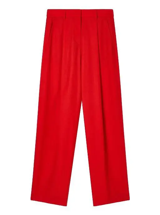 Giorgio Armani Fluid Wool Single-pleat Trousers - Red