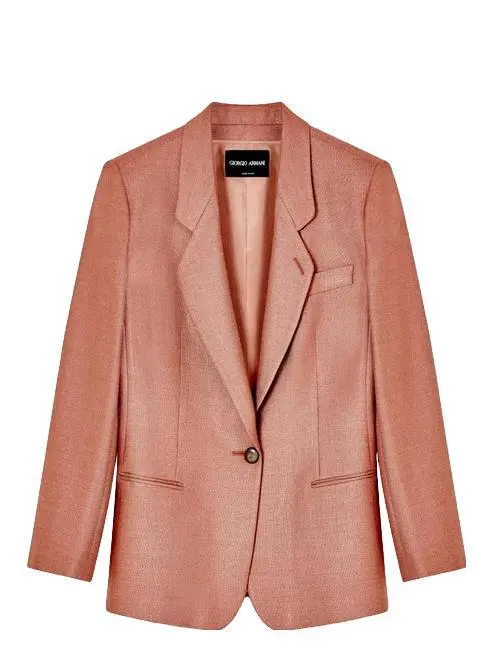 Giorgio Armani Silk And Wool Single-breasted Jacket - Orange