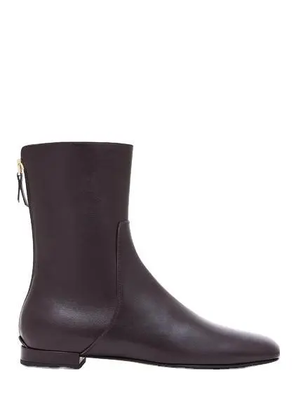 Giorgio Armani Leather Ankle Boots - Brown