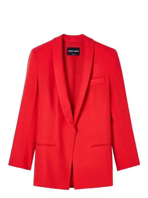 Giorgio Armani Virgin Wool Single-breasted Jacket - Red