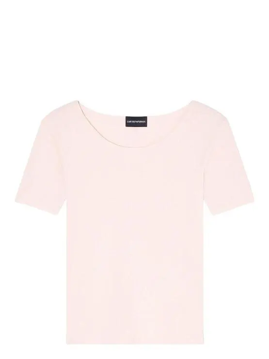 Emporio Armani Striped Jacquard Jersey Jumper - Pink