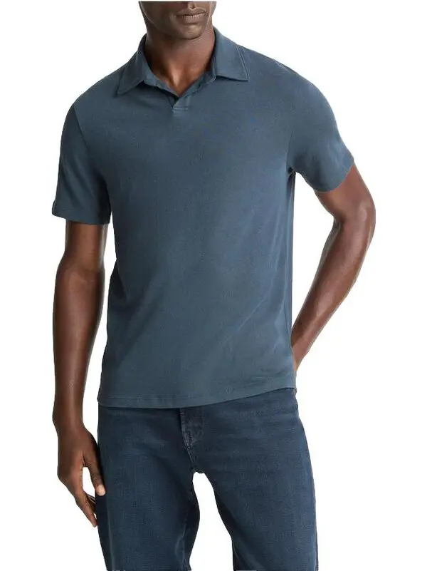 Vince Cotton Johnny-collar Polo Shirt - Natural