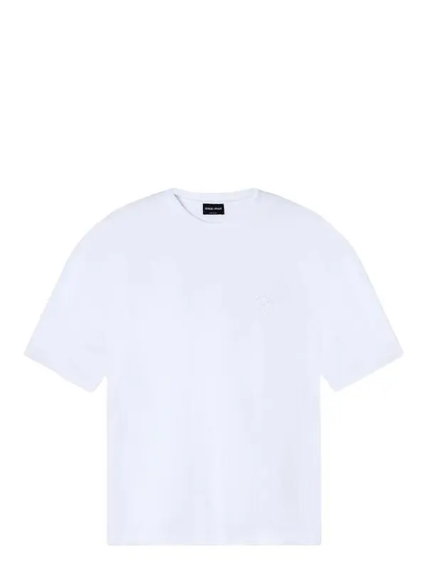 Giorgio Armani Asv Organic Cotton Interlock Crew-neck T-shirt - White