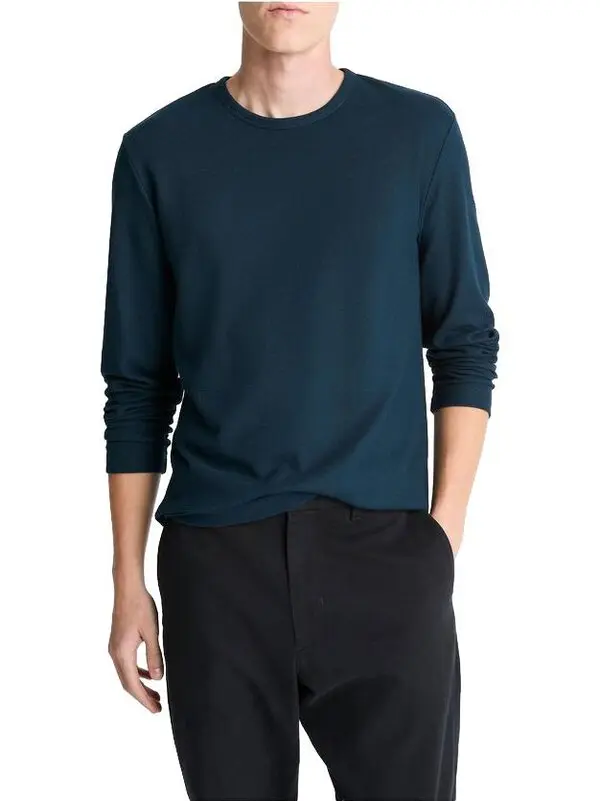 Vince Pima Cotton Piqué Long-sleeve T-shirt - Natural