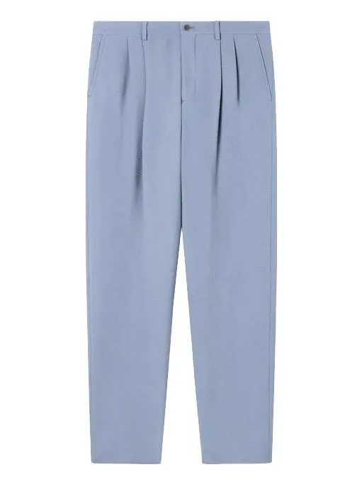 Giorgio Armani Double Pleat Virgin Wool Seersucker Trousers - Red
