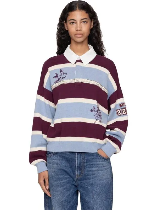 Sea Hester Embroidered Rugby Sweater - Stripe