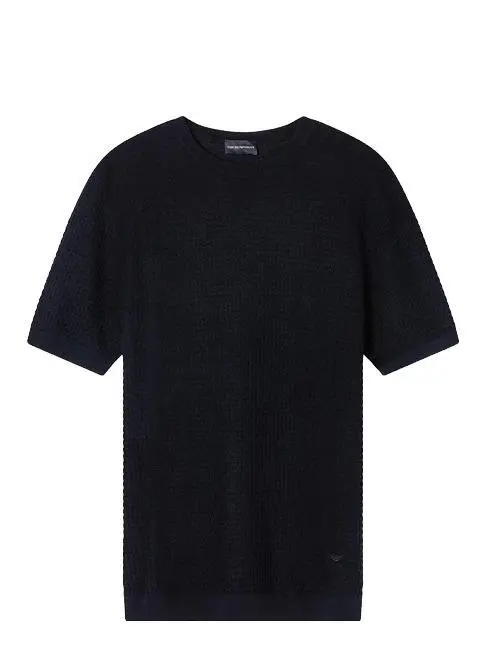 Emporio Armani Plain-knit Wool Jumper - Natural