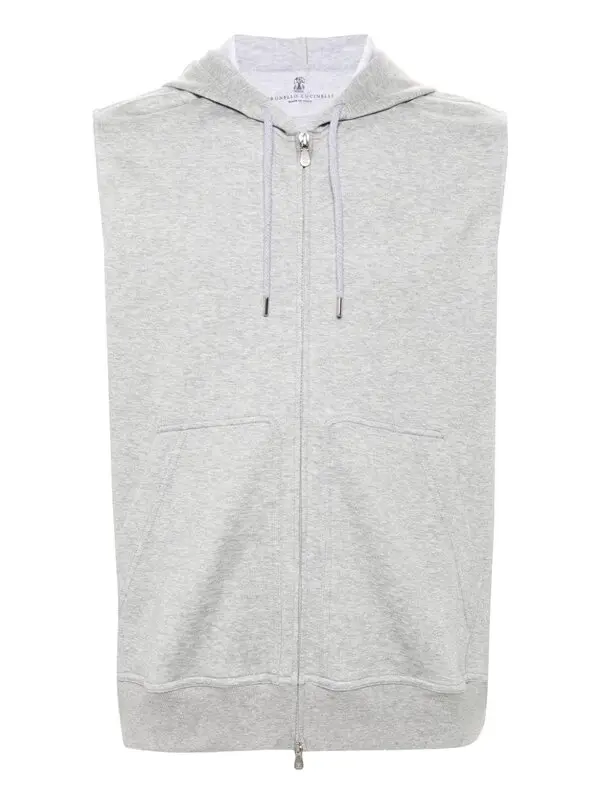 Brunello Cucinelli Sleeveless Hoodie - Grey