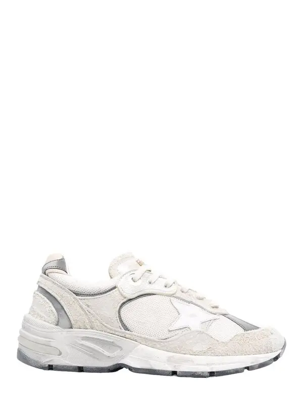 GOLDEN GOOSE Running Dad Leather Sneakers - Silver