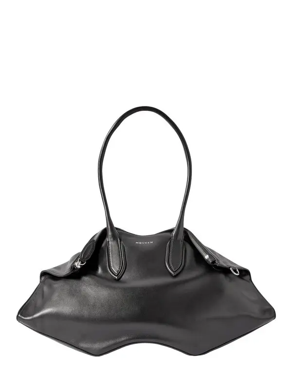 Alexander McQueen Manta Leather Shoulder Bag - Black