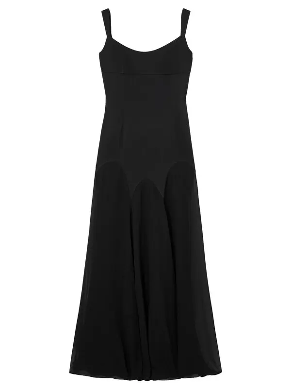 Alexander McQueen Paneled Satin-crepe Gown - Black