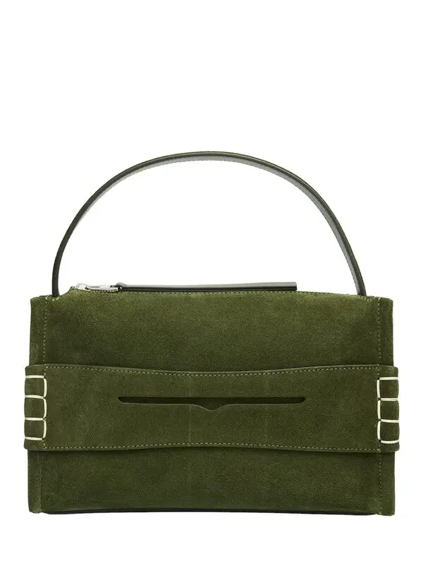 JW Anderson Loafer Suede Crossbody Bag - Khaki