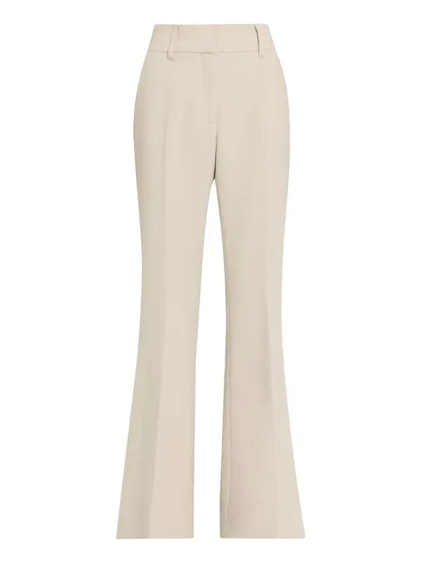 Gabriela Hearst Rhein Wool Crepe Flare Pants - Stoneware