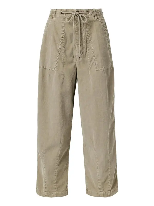 JAMES PERSE Cotton-blend Corduroy Barrel-leg Pants - Neutrals