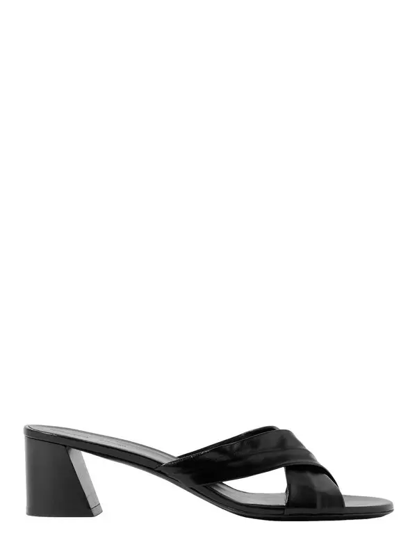 Khaite Liria Glossed-leather Mules - Black