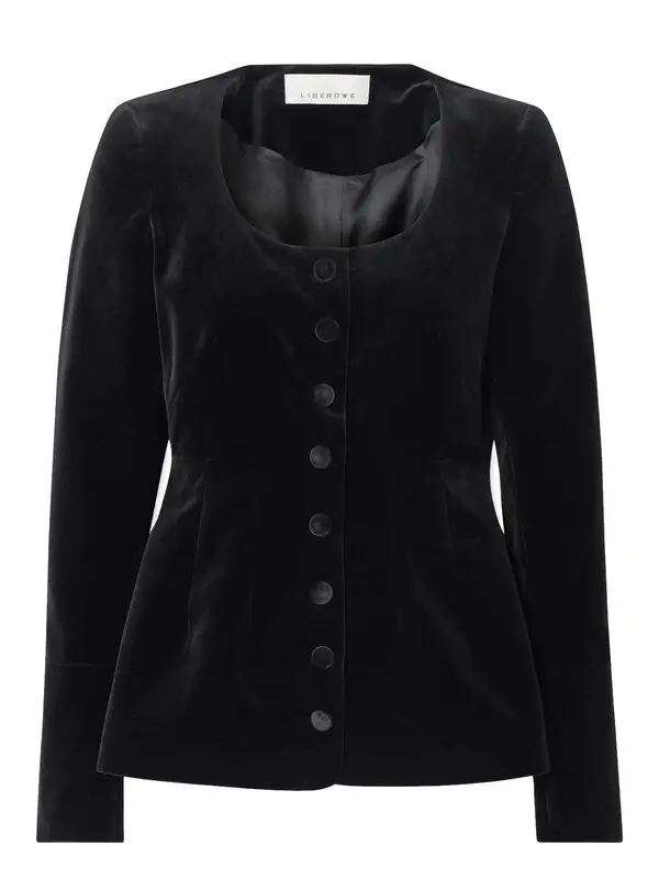 LIBEROWE Wool-blend Velvet Blouse - Black