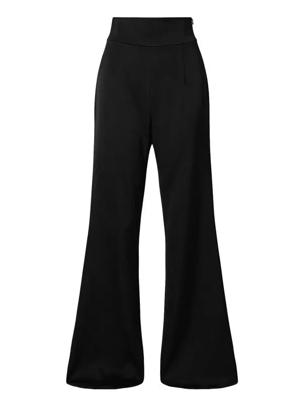 Galvan Satin Flared Pants - Black