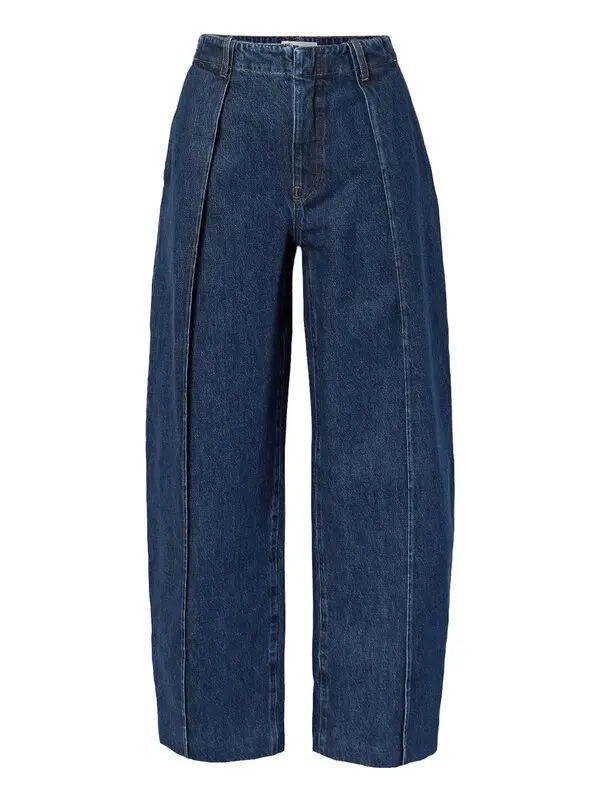 FRAME The Bowed Trouser Mid-rise Barrel-leg Jeans - Blue