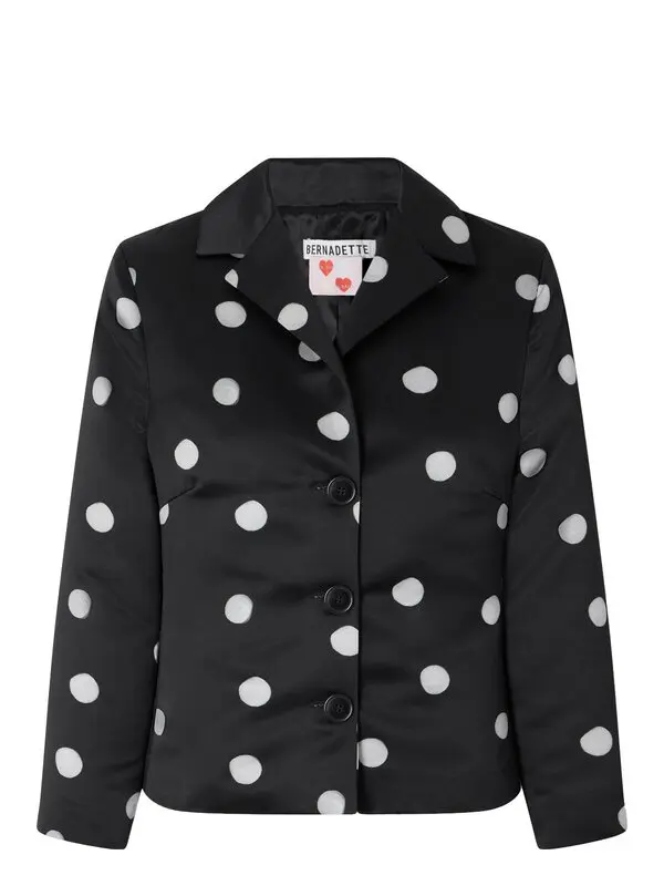 Bernadette Elle Polka Dot Duchesse-satin Jacket - Black